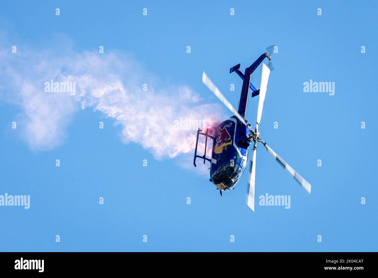 The incredible Red Bull Chopper at the Stuart Air Show Stock Photo - Alamy