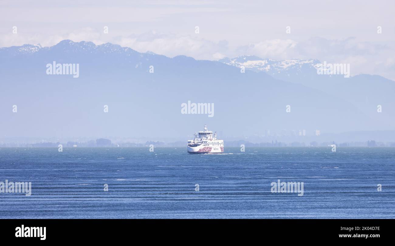BC Ferries Passing By the Strait of Georgia on the West Coast of ...