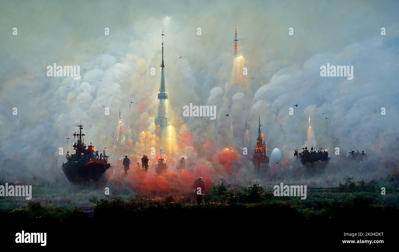 Rocket ship painting hi-res stock photography and images - Alamy
