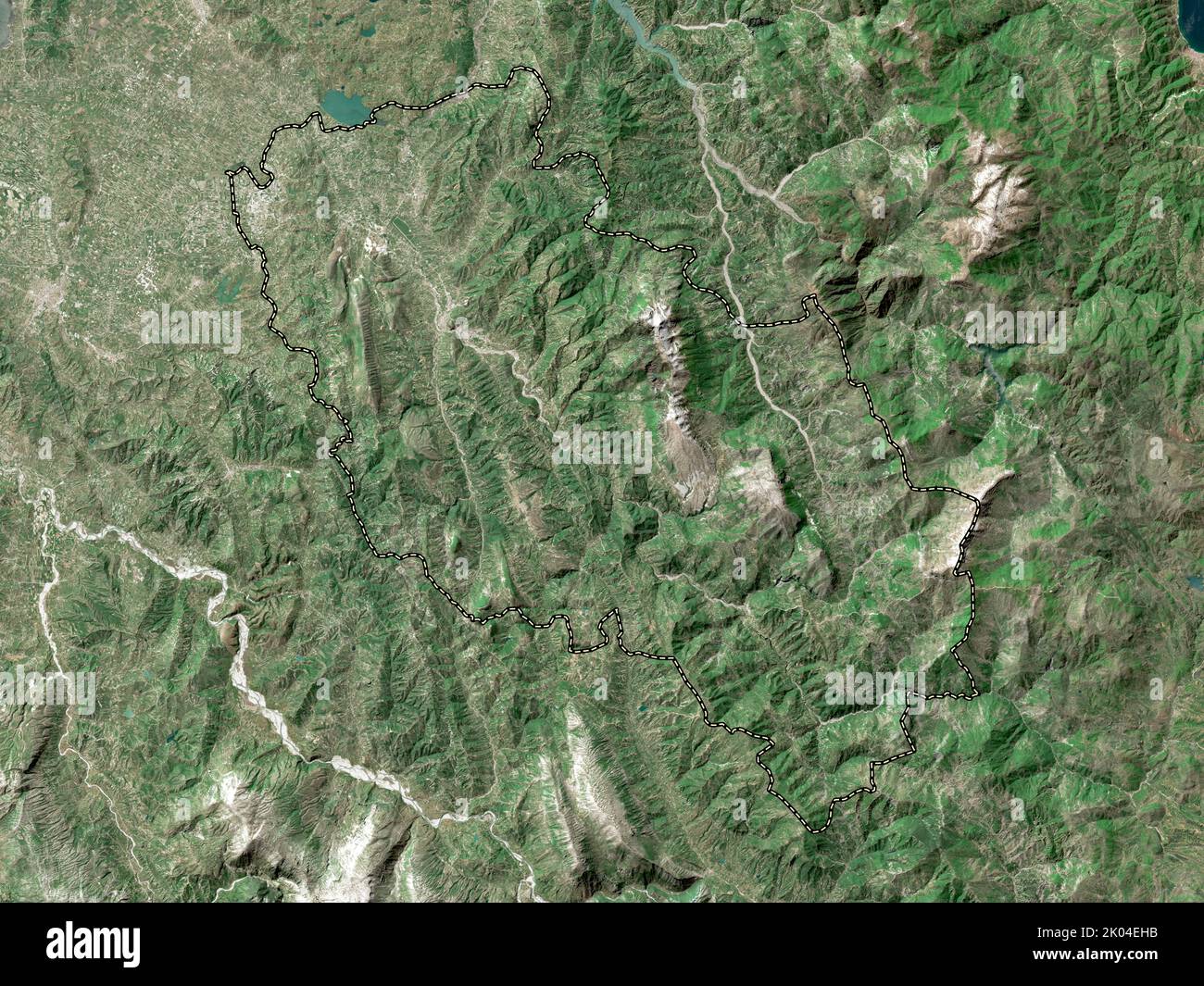 Berat, county of Albania. High resolution satellite map Stock Photo - Alamy