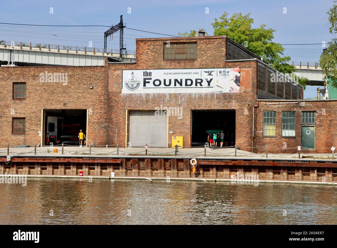 The Foundry Rowing Center on Cuyahoga river in Cleveland, Ohio Stock ...