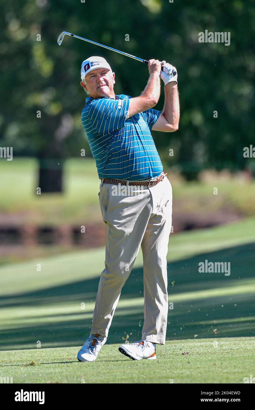 September 09, 2022: Ken Duke hits from the 5th fairway during the first ...