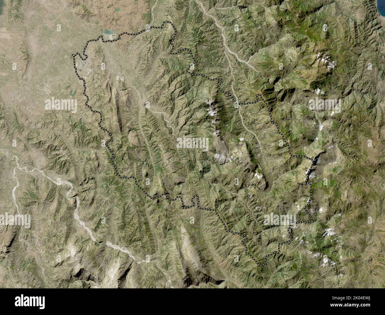 Berat, county of Albania. Low resolution satellite map Stock Photo - Alamy
