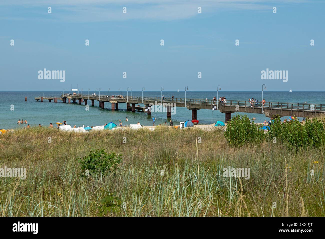 pier, beach, Göhren, Rügen Island, Mecklenburg-West Pomerania, Germany ...
