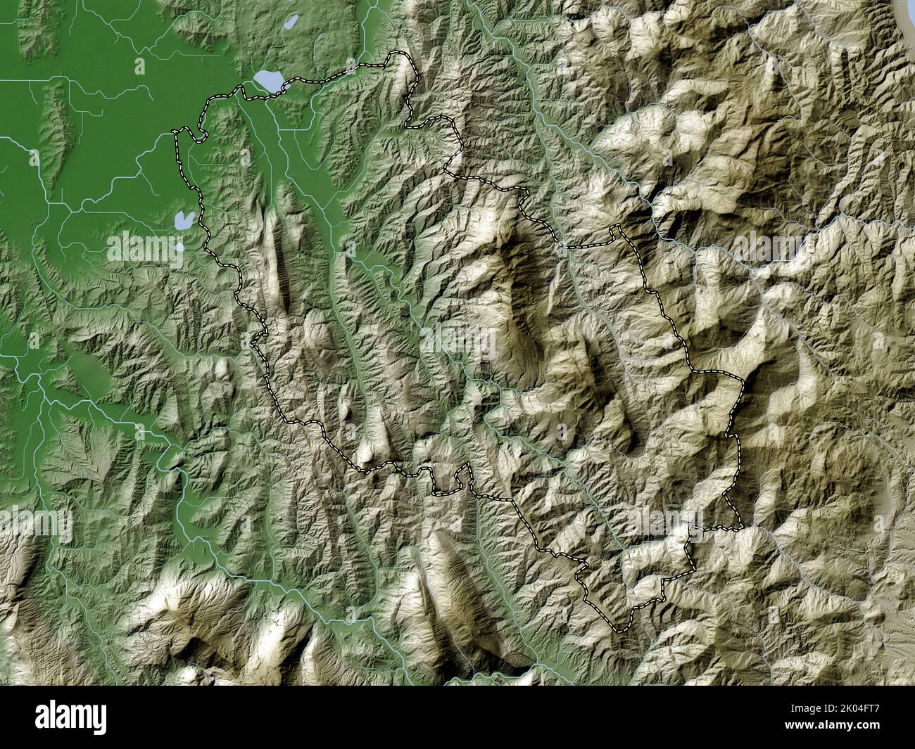 Berat, county of Albania. Elevation map colored in wiki style with ...