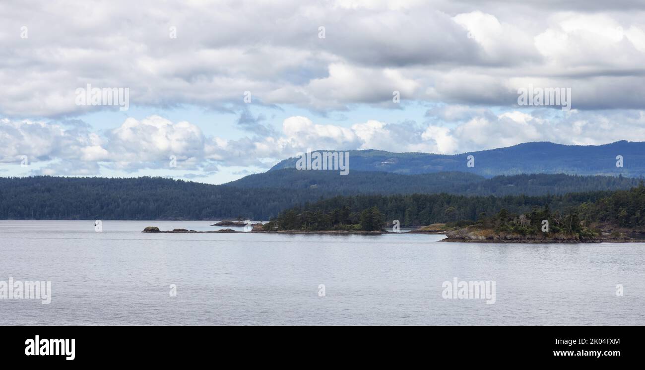 Canadian Landscape by the ocean and mountains. Summer Season Stock ...