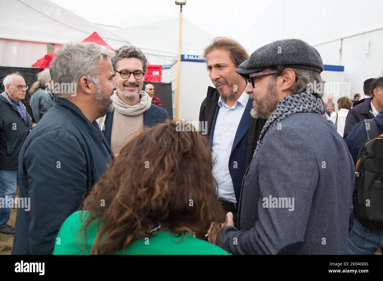 Alexis Corbiere (LFI), Jerome Guedj (PS) during the Fete de l'Humanite ...