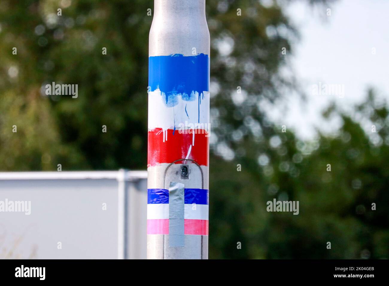 Flag upside down as farmers protest against government measures for ...