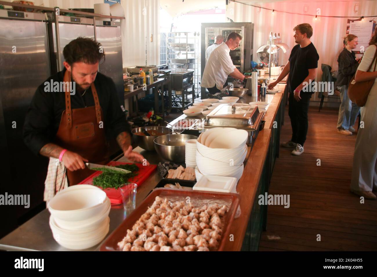 Cooking in pop up restaurant at the Culinesse festival in Rotterdam ...