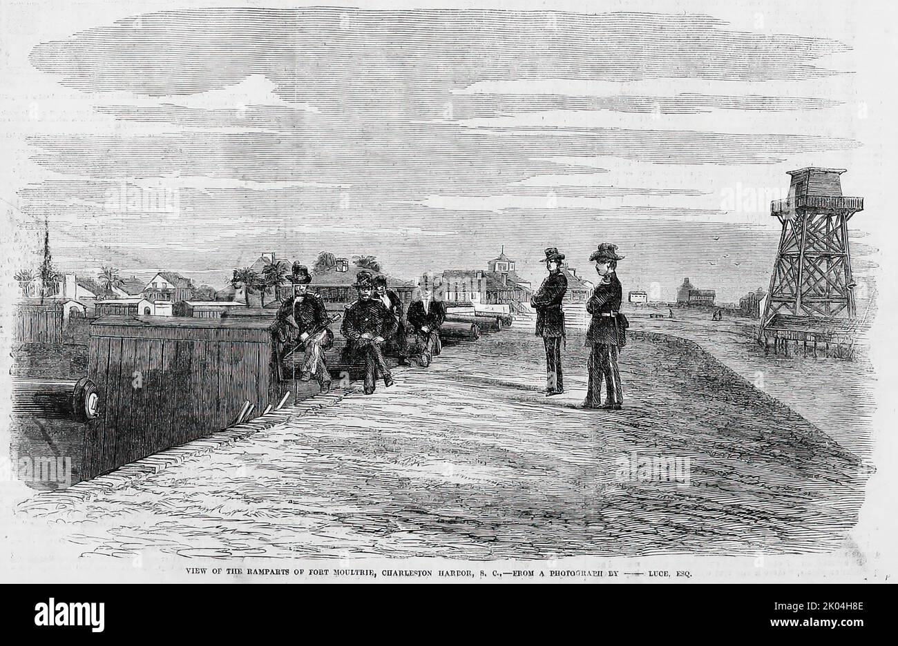 View of the ramparts of Fort Moultrie, Charleston Harbor, South ...