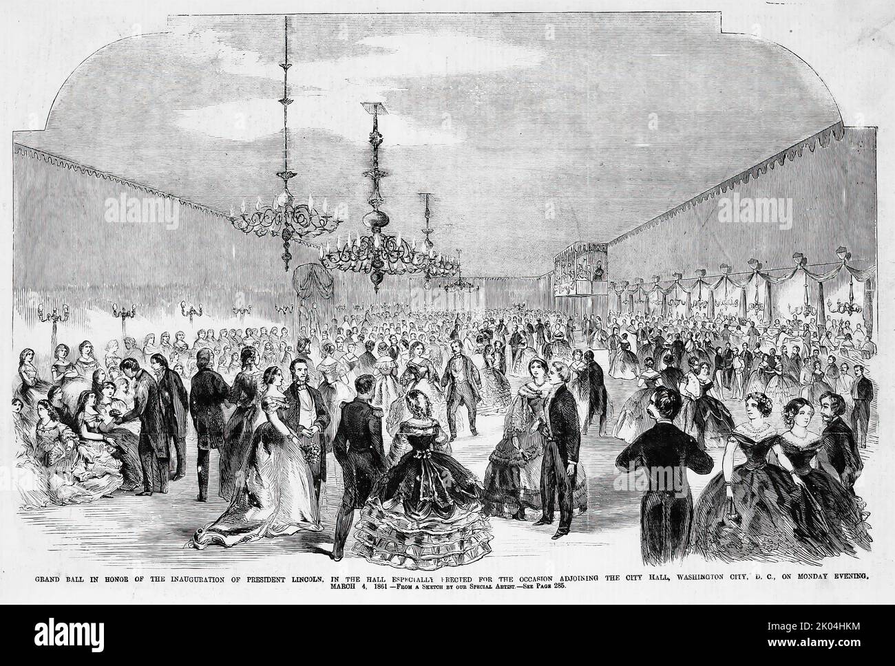 Grand ball in honor of the inauguration of President Abraham Lincoln ...