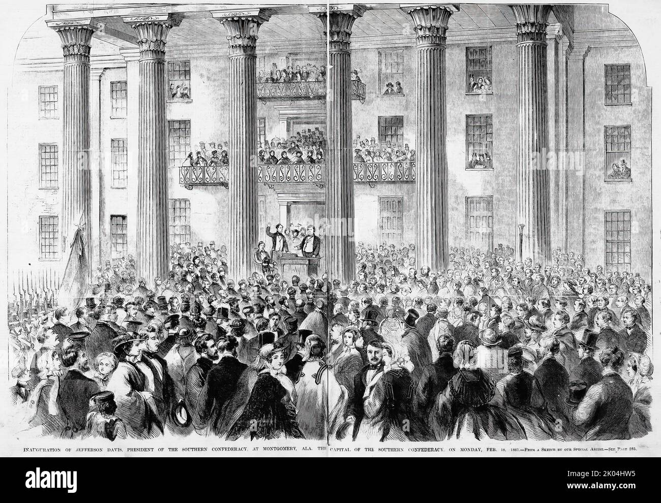 Inauguration of Jefferson Davis, President of the Southern Confederacy, at Montgomery, Alabama ...