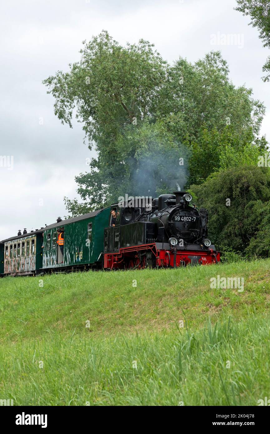 steam train Rasender Roland, Lauterbach, Putbus, Rügen Island ...