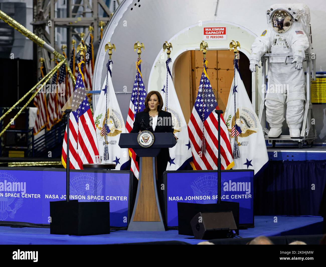 Vice President Kamala Harris speaks during a roundtable for the ...