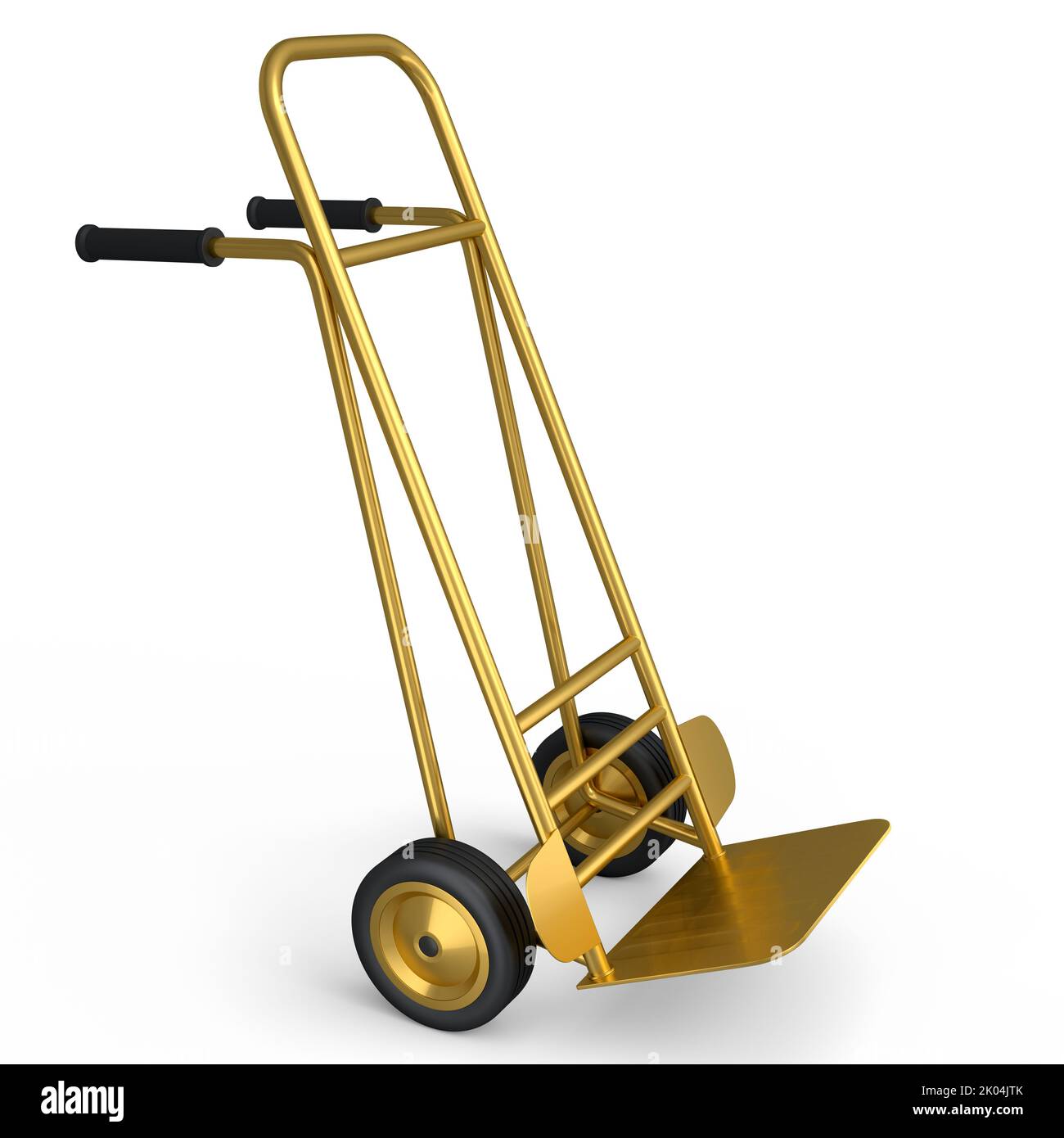 Empty hand truck or dolly isolated on white background. 3d render of ...