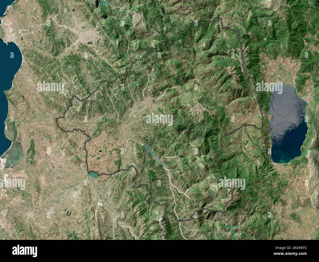 Elbasan, county of Albania. High resolution satellite map Stock Photo - Alamy