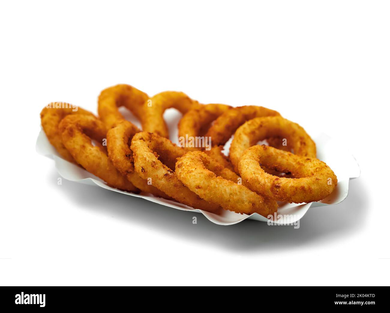 Fried Breaded Onion Rings with White Isolated Background Stock Photo ...