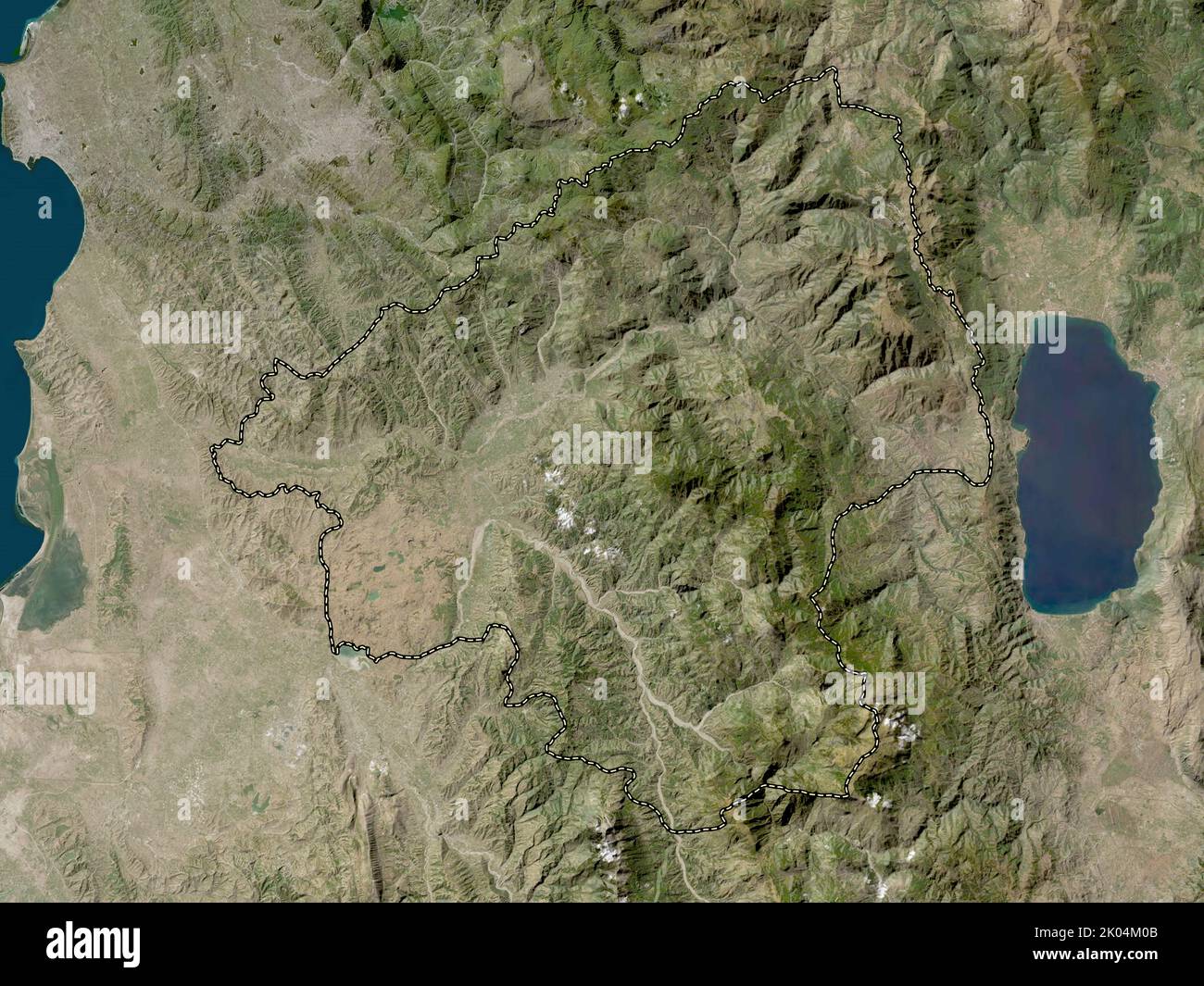 Elbasan, county of Albania. Low resolution satellite map Stock Photo - Alamy