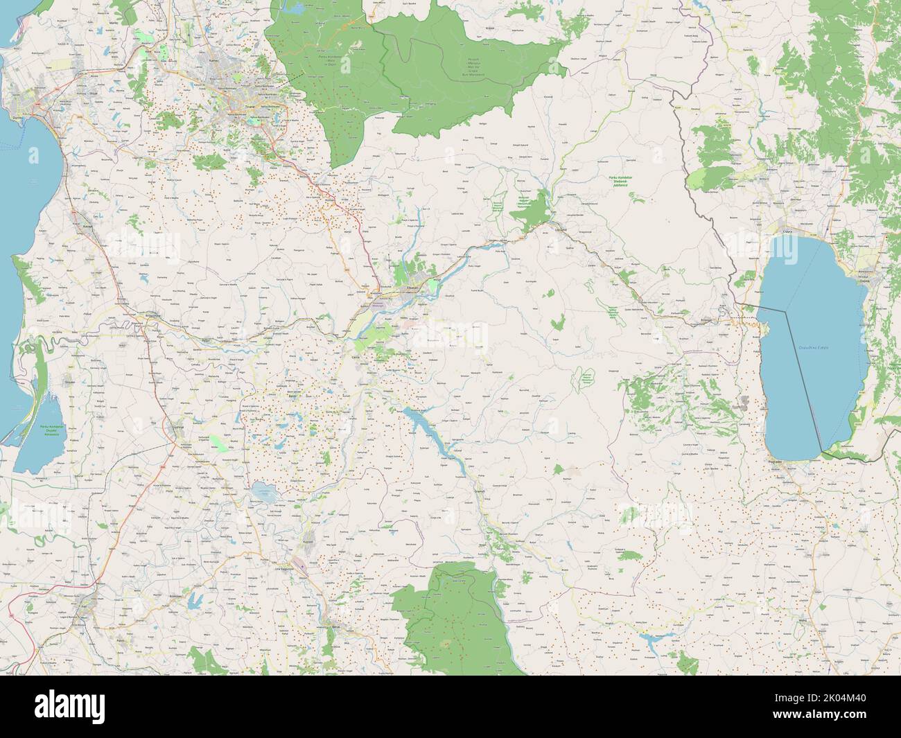 Elbasan, county of Albania. Open Street Map Stock Photo - Alamy