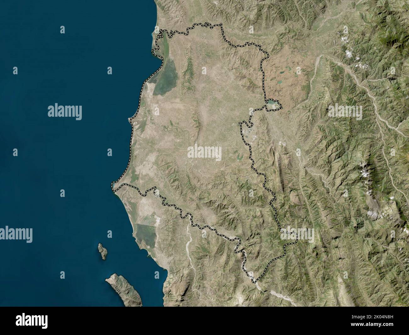 Fier, county of Albania. Low resolution satellite map Stock Photo - Alamy