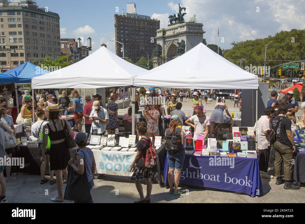Small publishers book fair on the steps of the Brooklyn Public Library at Grand Army Plaza in ...