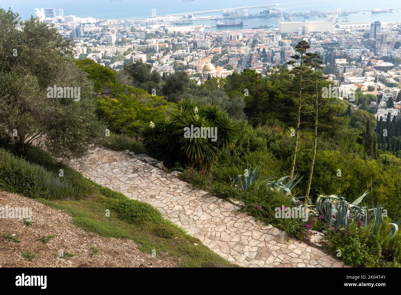 Haifa, Israel, June 26, 2022 : view from the Louis Promenade on Mount ...