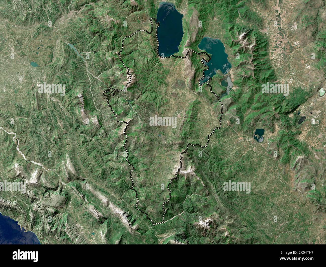 Korce, county of Albania. High resolution satellite map Stock Photo - Alamy