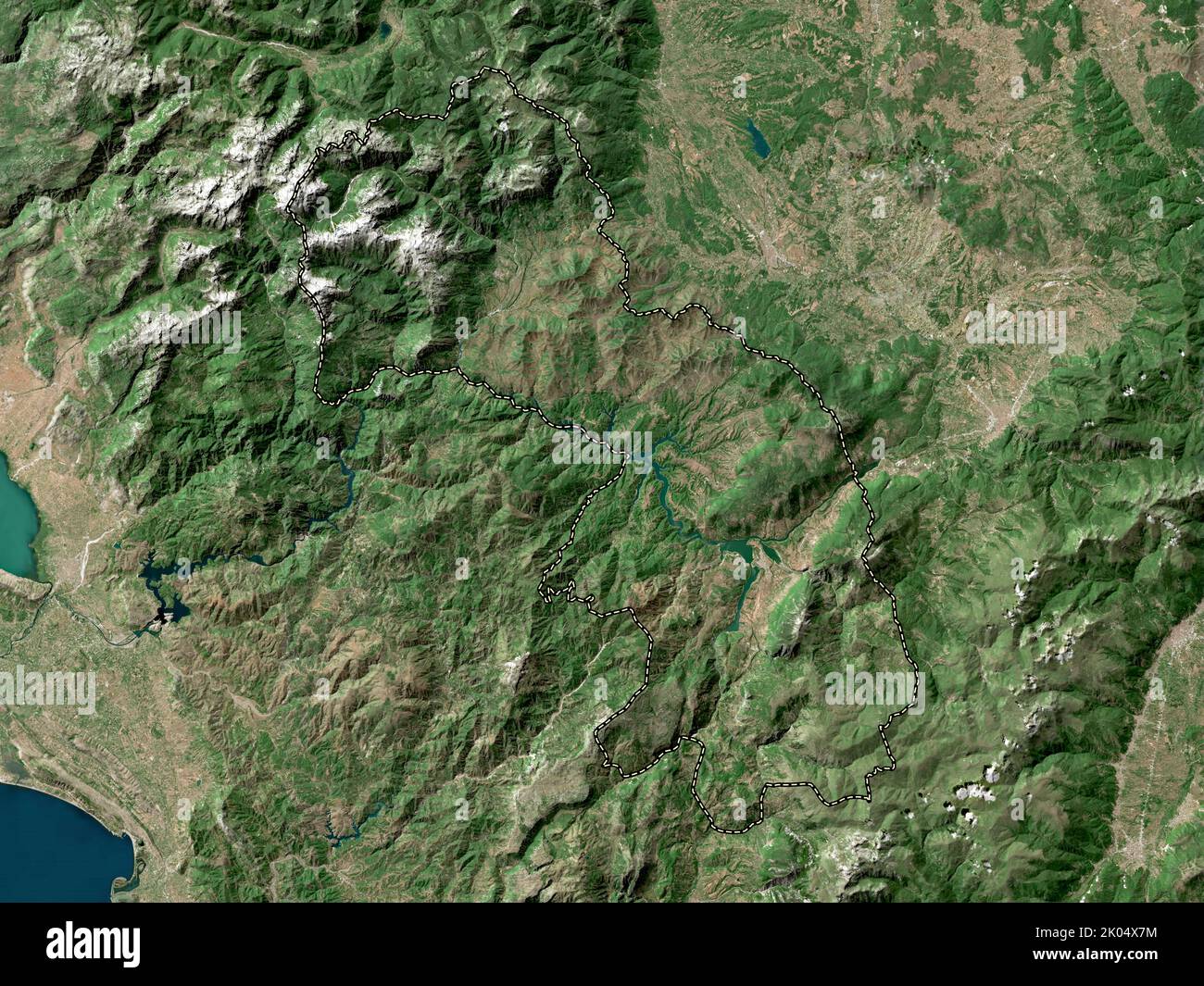 Kukes, county of Albania. High resolution satellite map Stock Photo - Alamy