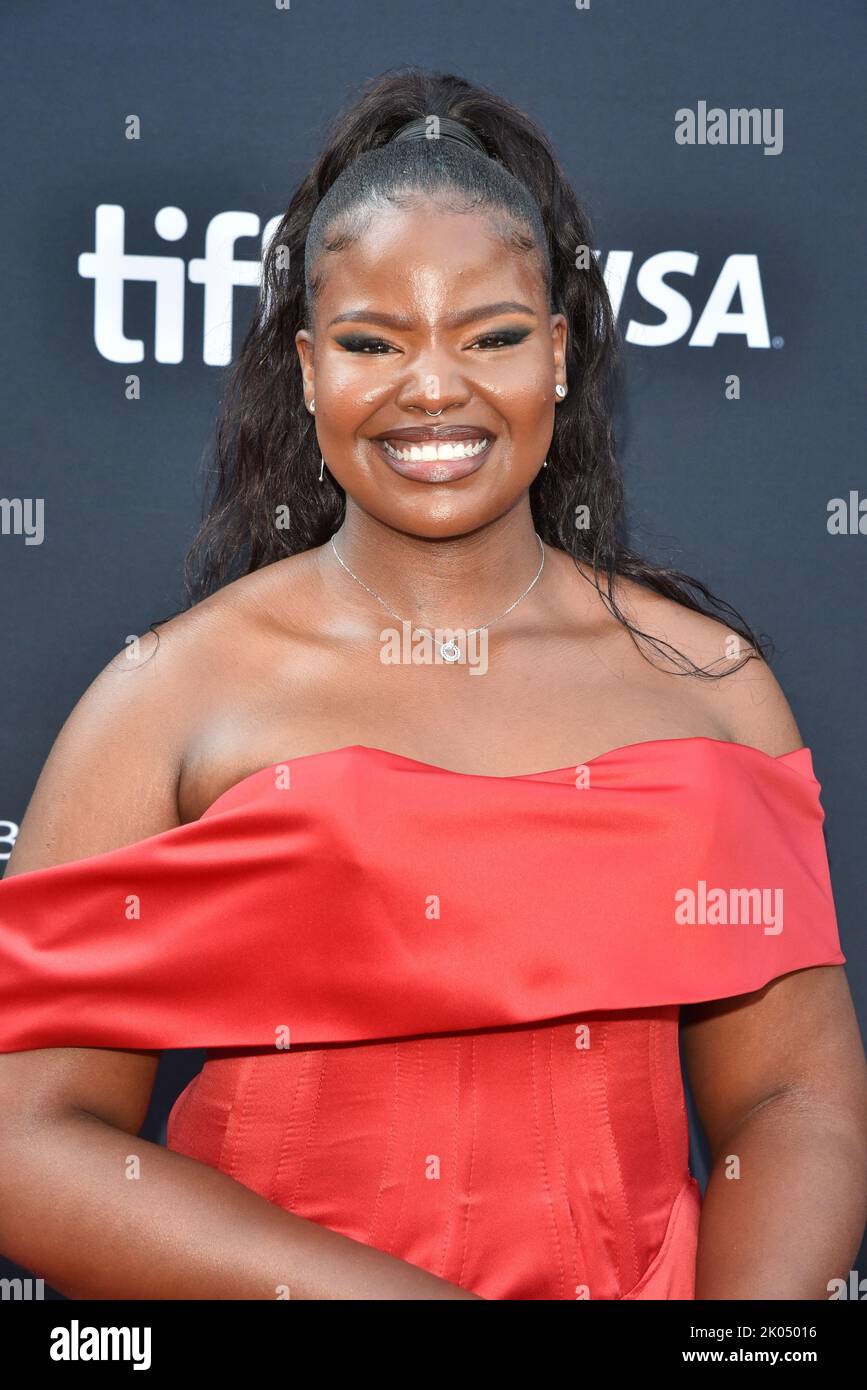 Siyamthanda Makakane arrives at the premiere of The Woman King during ...