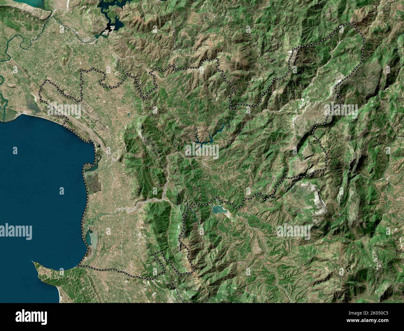 Lezhe, county of Albania. High resolution satellite map Stock Photo - Alamy