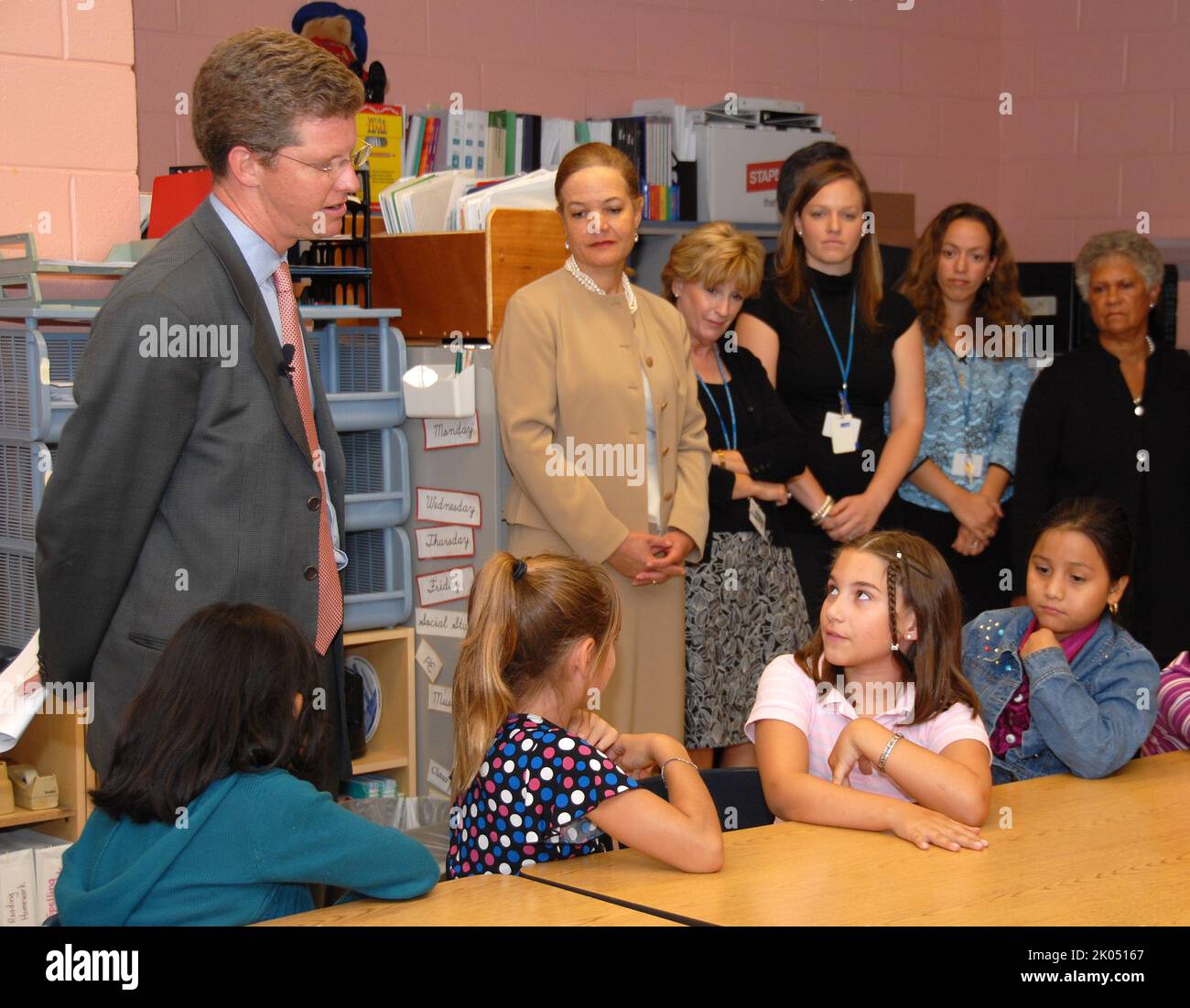 Secretary Shaun Donovan and other dignitaries address schoolchildren at ...