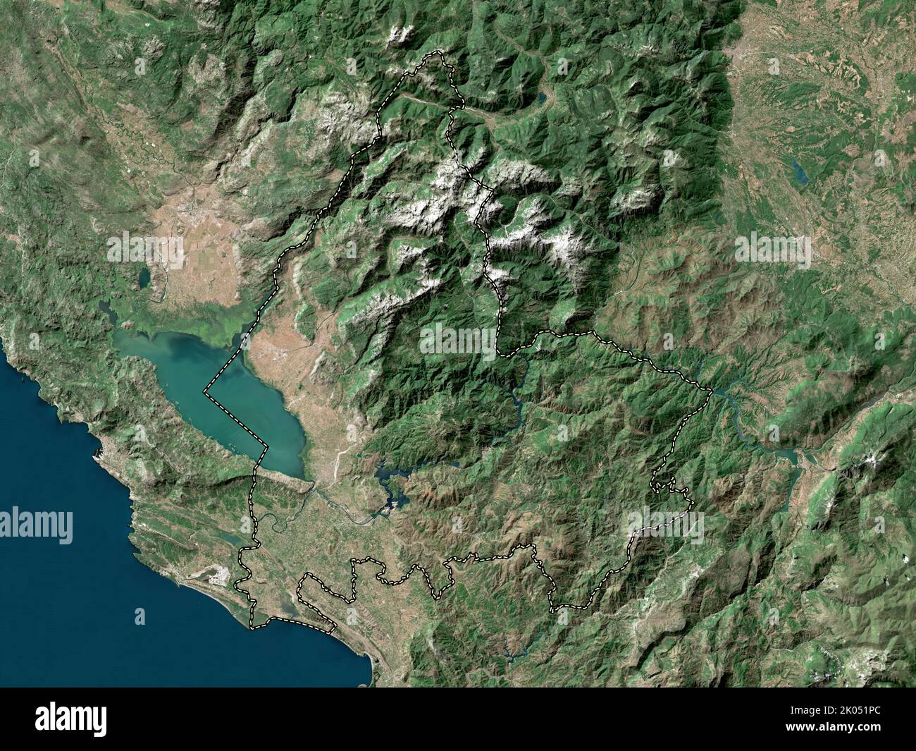 Shkoder, county of Albania. High resolution satellite map Stock Photo - Alamy