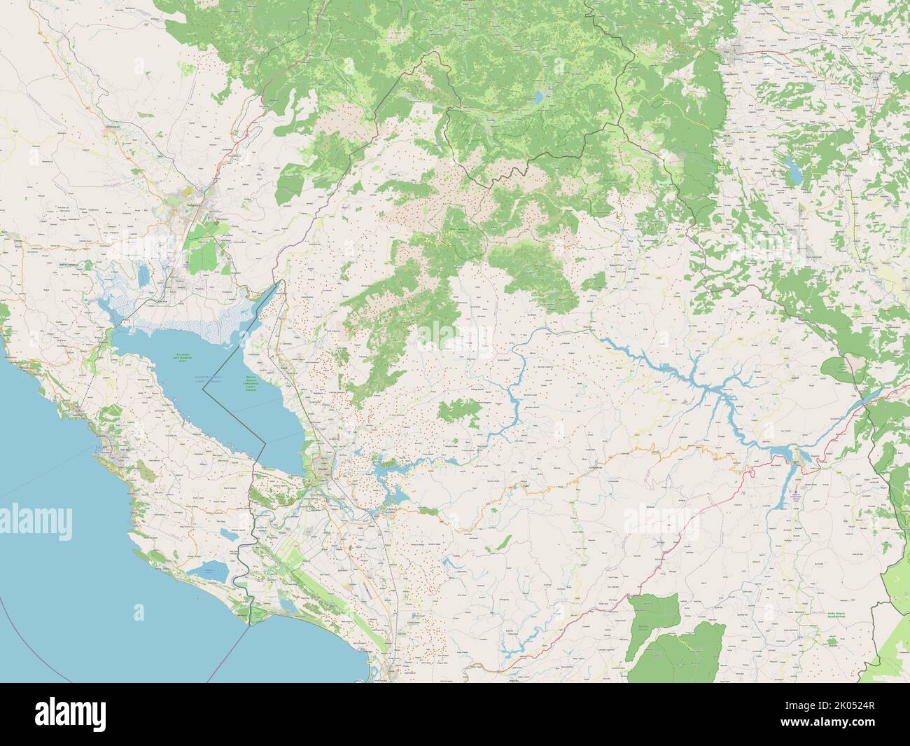 Shkoder, county of Albania. Open Street Map Stock Photo - Alamy