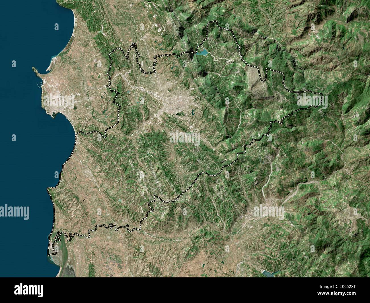 Tirane, county of Albania. High resolution satellite map Stock Photo - Alamy