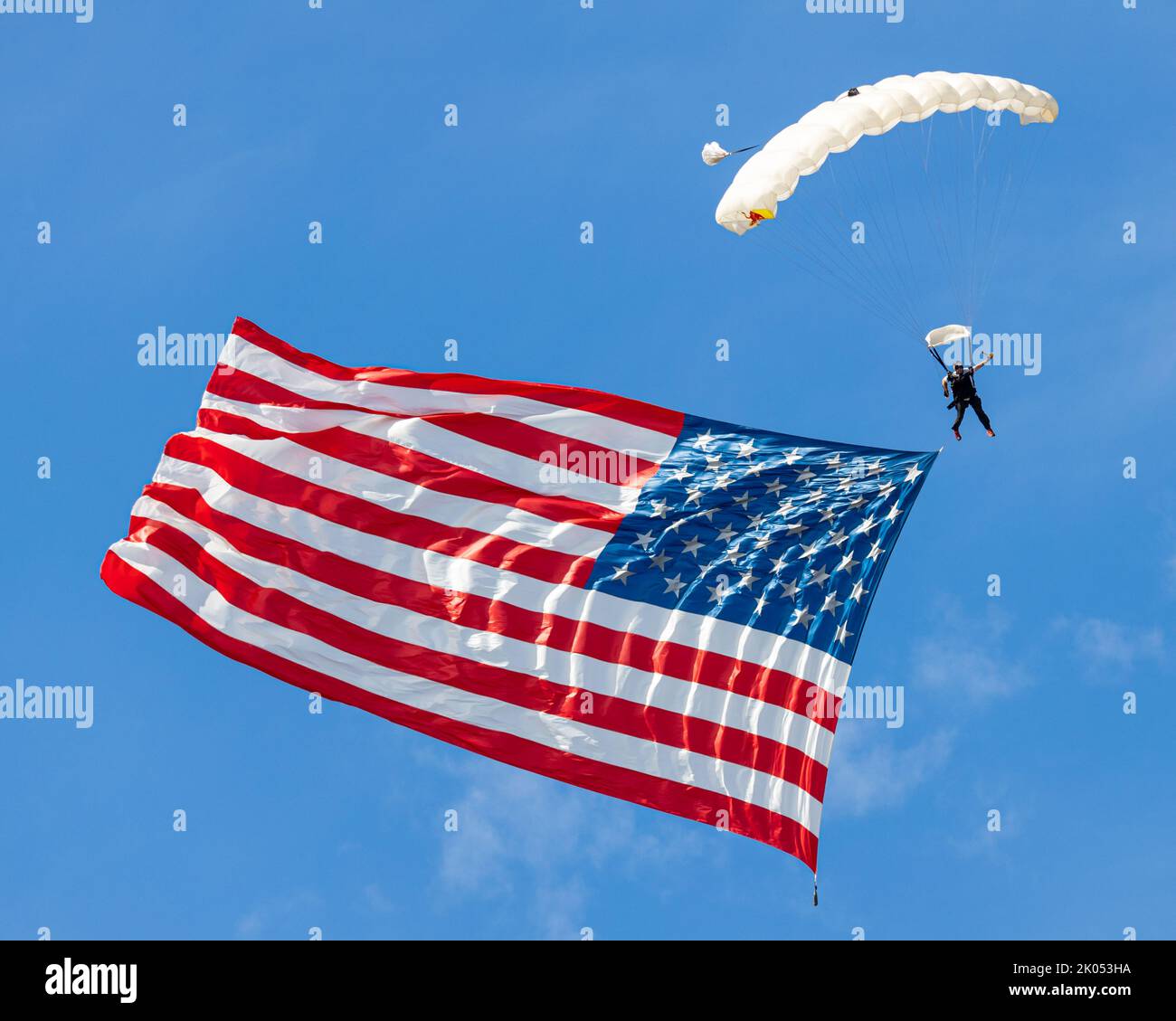 The incredible Red Bull Skydiving Team at the Stuart Air Show Stock ...