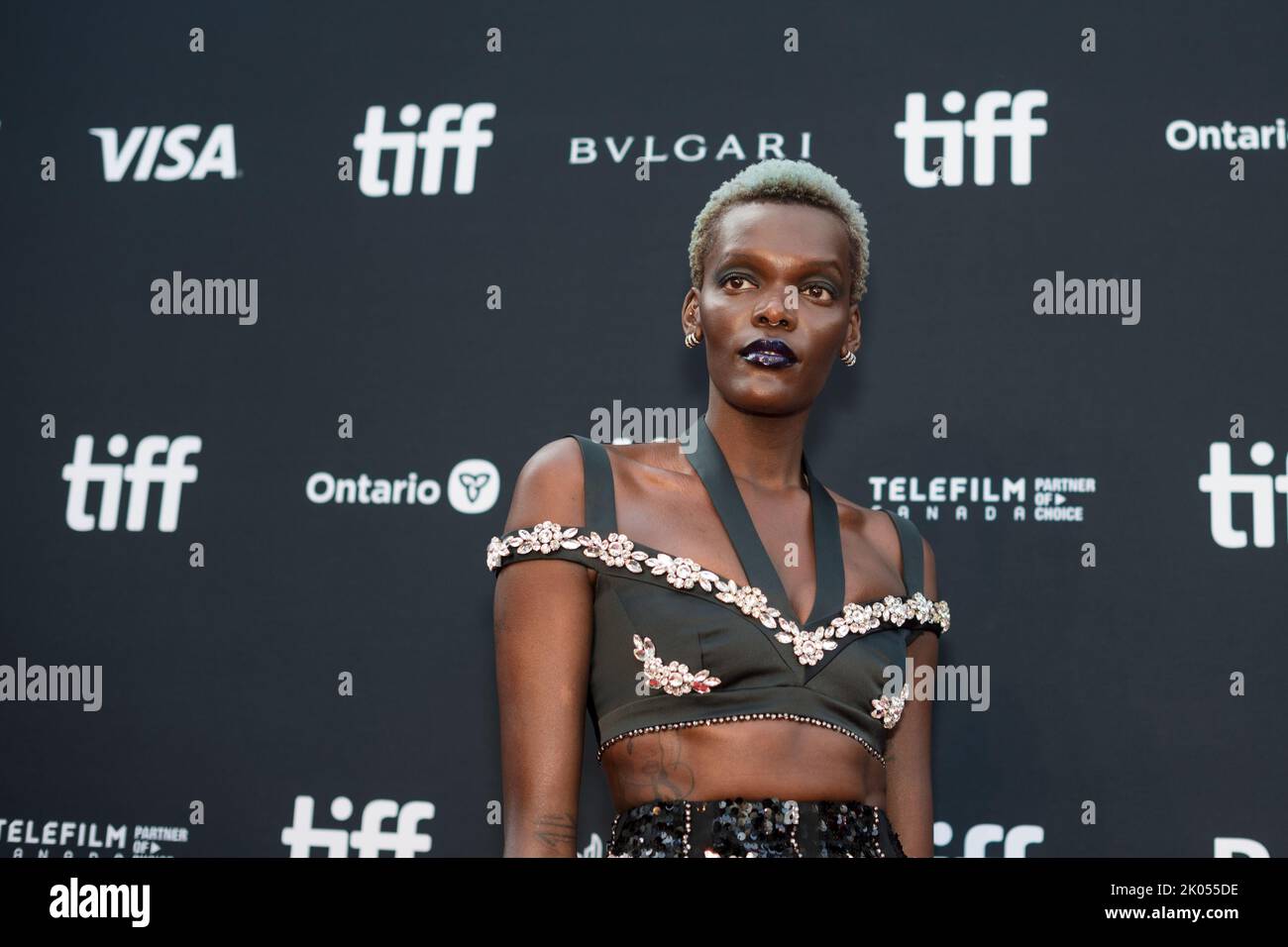 Actor Sheila Atim poses for a photograph on the red carpet for the film ...