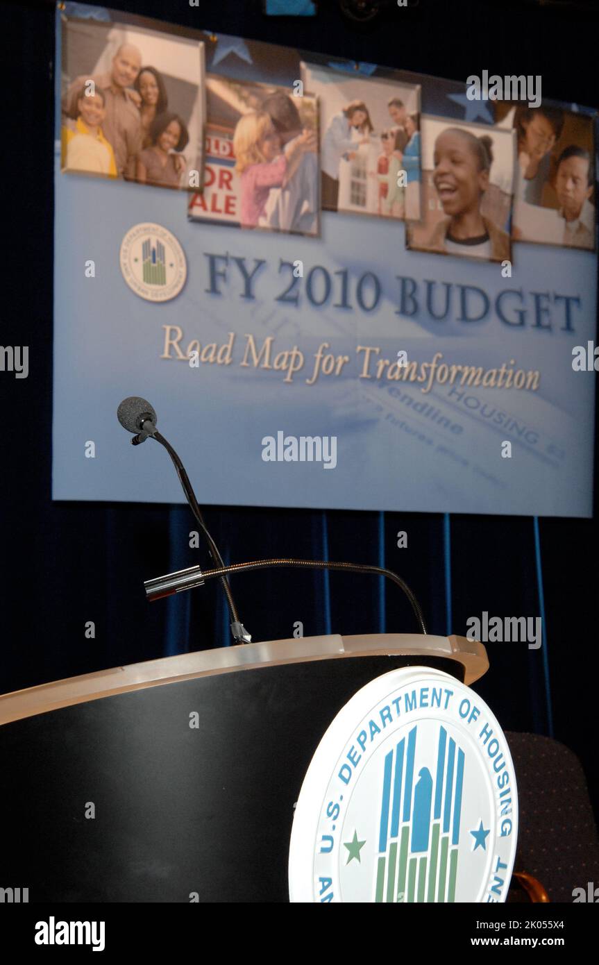 Fiscal Year 2010 HUD budget announcement, "Road Map for Transformation ...