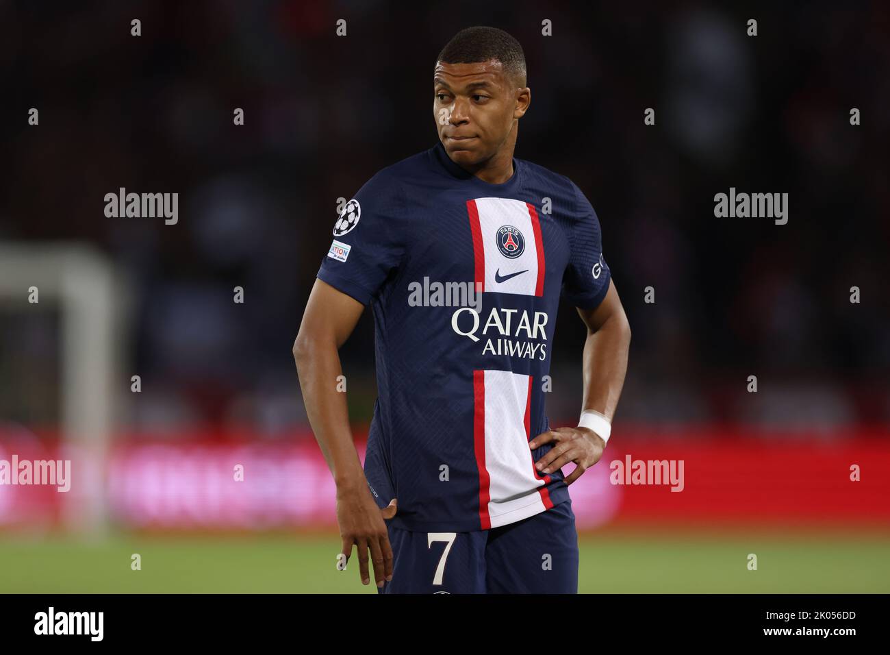 Paris, France, 6th September 2022. Kylian Mbappe of PSG reacts during ...