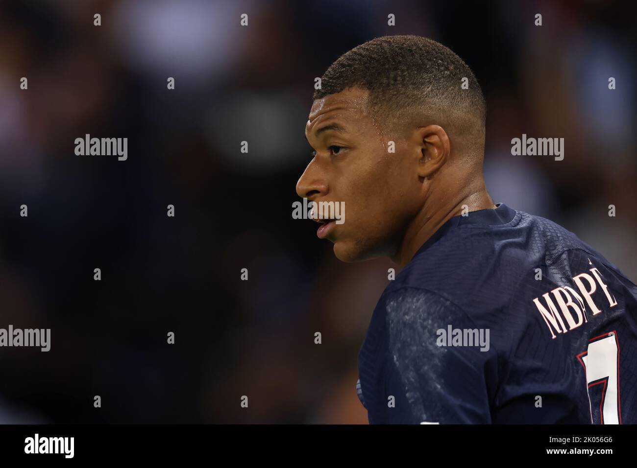 Paris, France, 6th September 2022. Kylian Mbappe of PSG looks on during ...