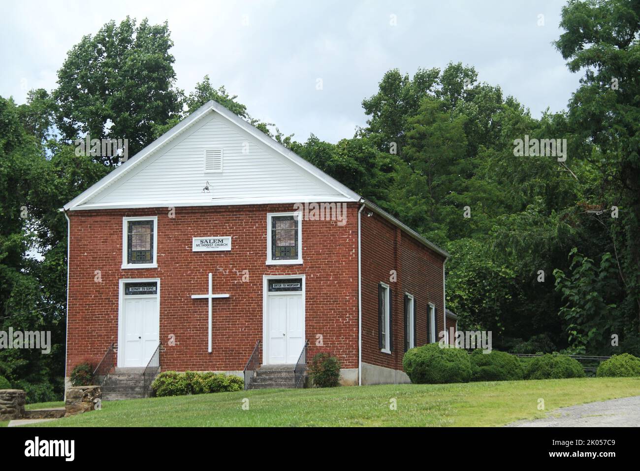 Exterior view of Salem Methodist Church in New Castle, VA, USA Stock ...