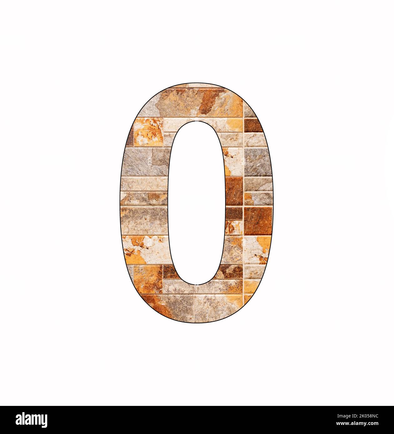 Number 0, digit on tiled background - Veneer texture Stock Photo - Alamy