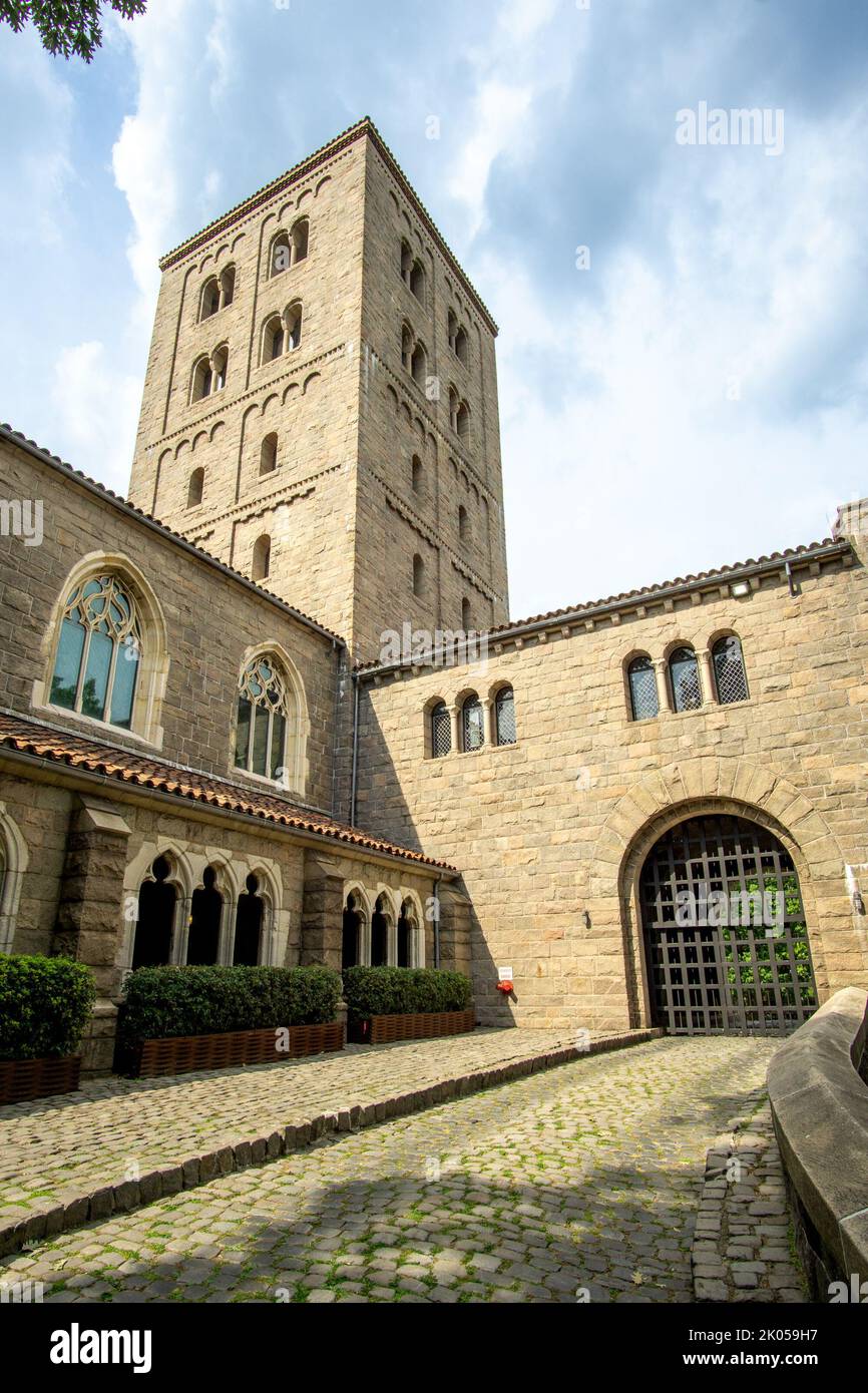 New York,NY - USA - Sept 4, 2022 Vertical view of the Met Cloisters ...