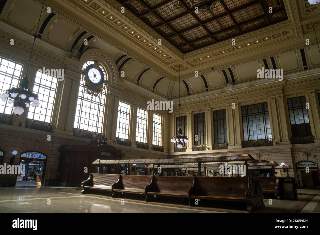 Hoboken, NJ - USA - Sept 3, 2022: Landscape view of the interior of the ...