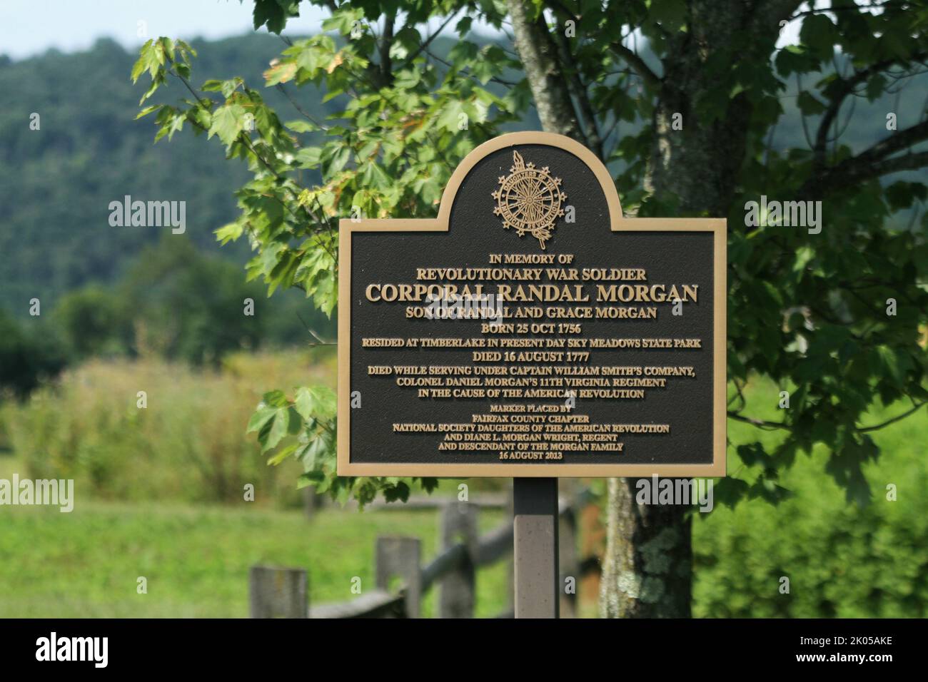 Informational sign along a trail at Sky Meadows State Park, VA, USA ...