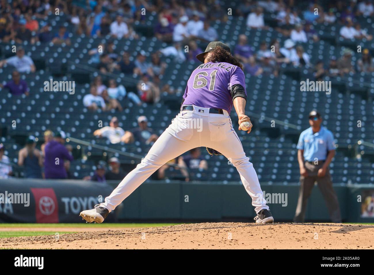 Denver CO, USA. 7th Sep, 2022. Colorado pitcher Justin Lawrence (61 ...