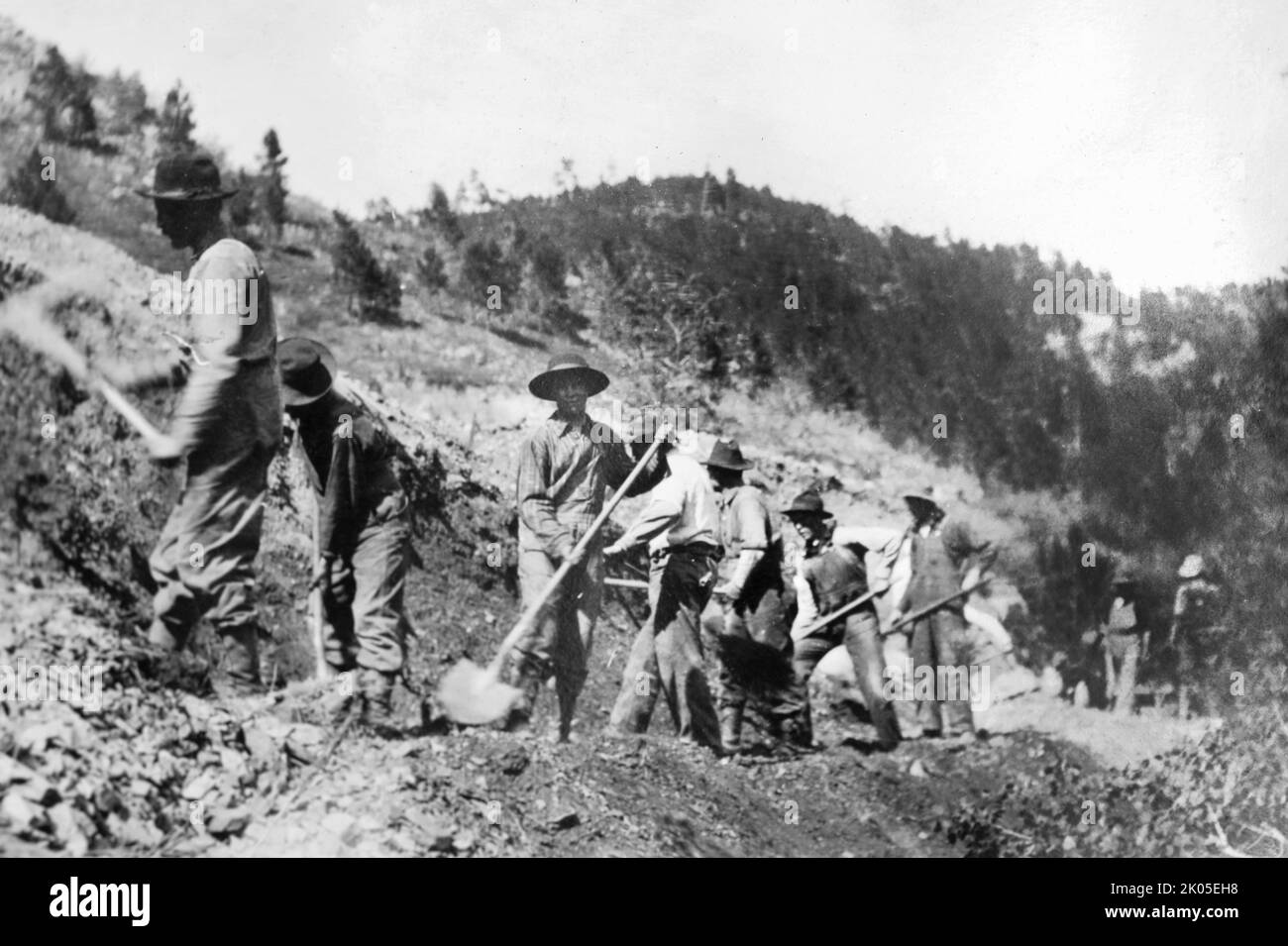 Workers are shown doing WPA duties in Colorado, ca. 1935 Stock Photo ...