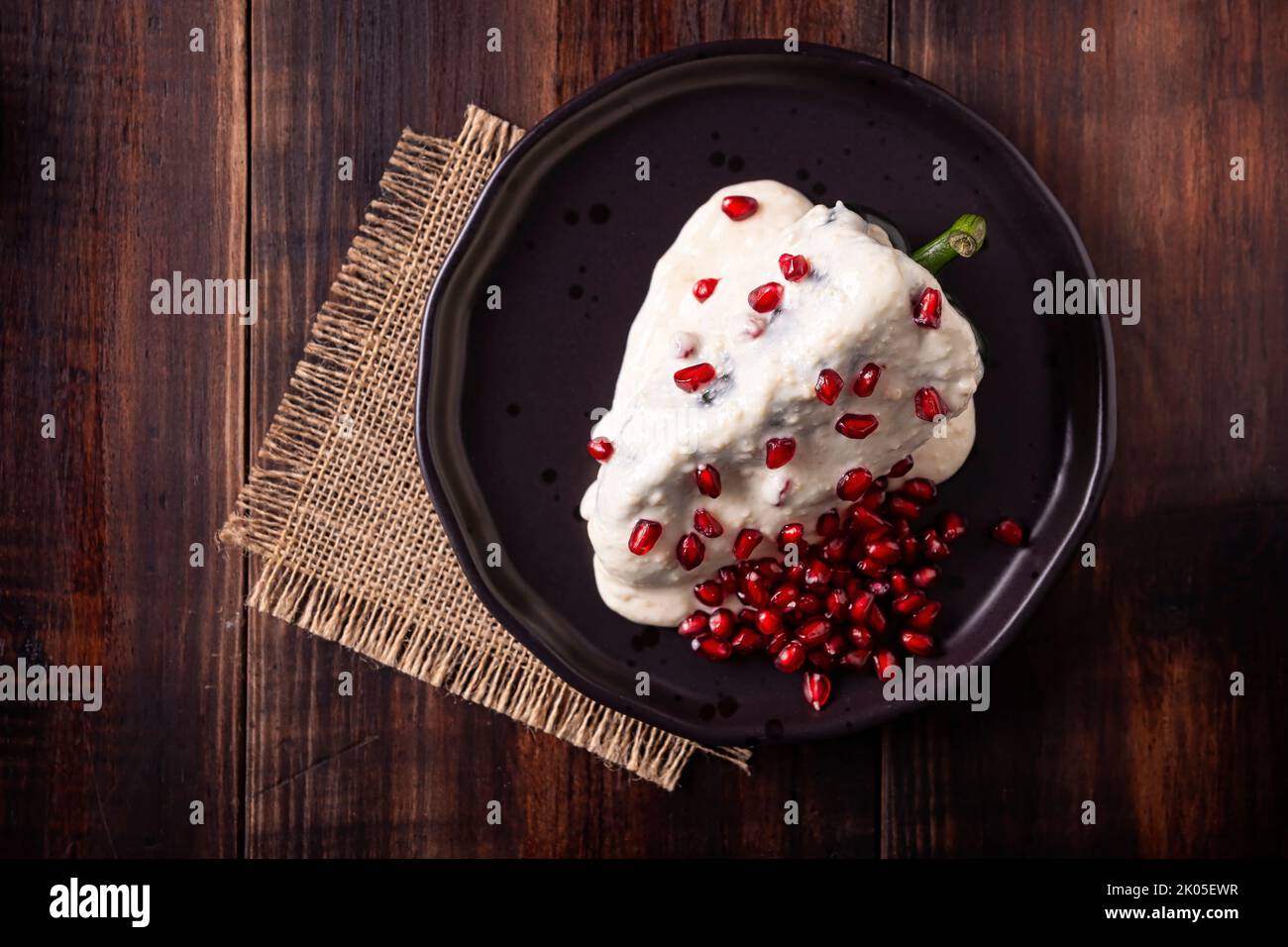 Chile en Nogada, Typical dish from Mexico. Prepared with poblano chili ...