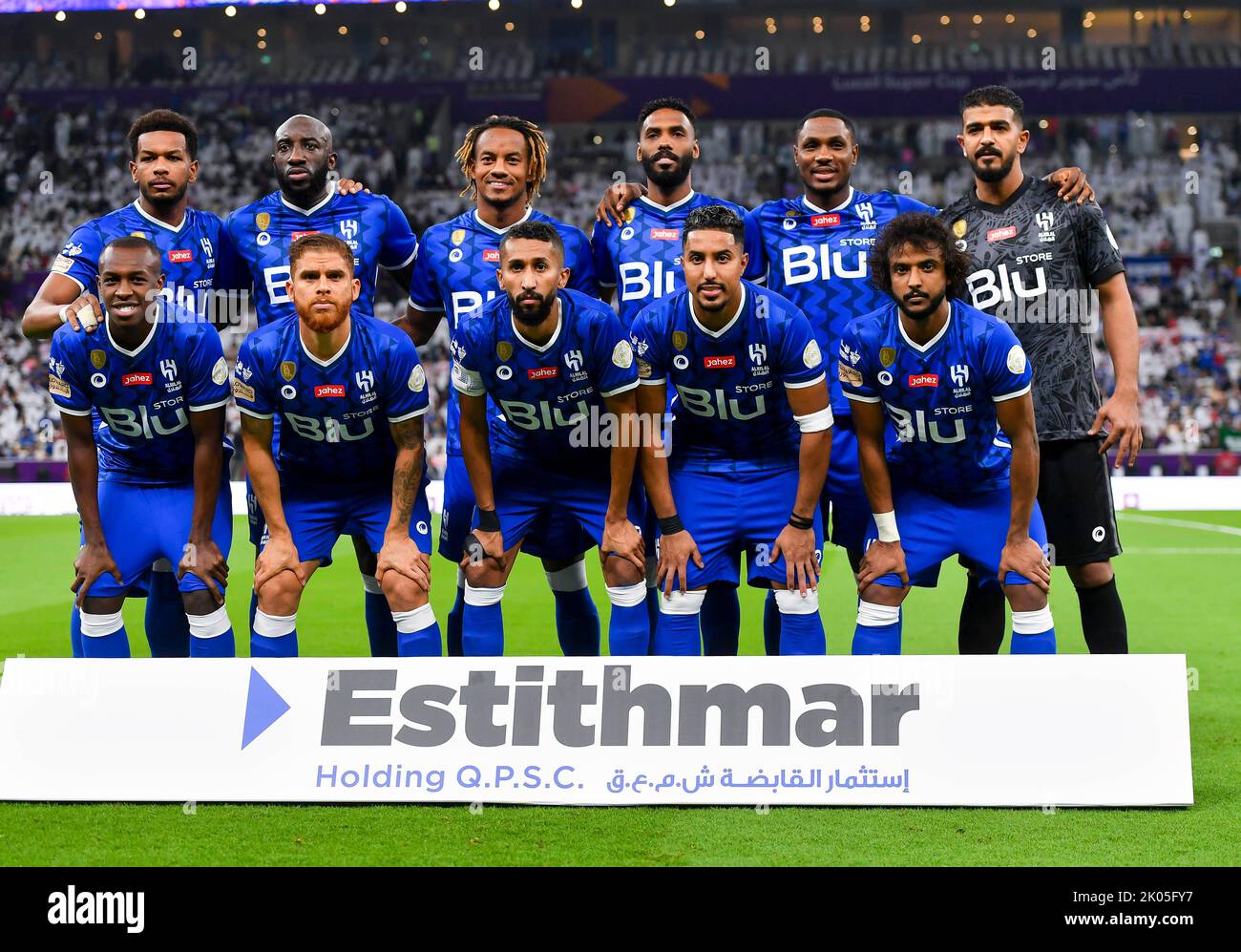 Doha, Qatar. 9th Sep, 2022. Al-Hilal's players pose for a team group ...
