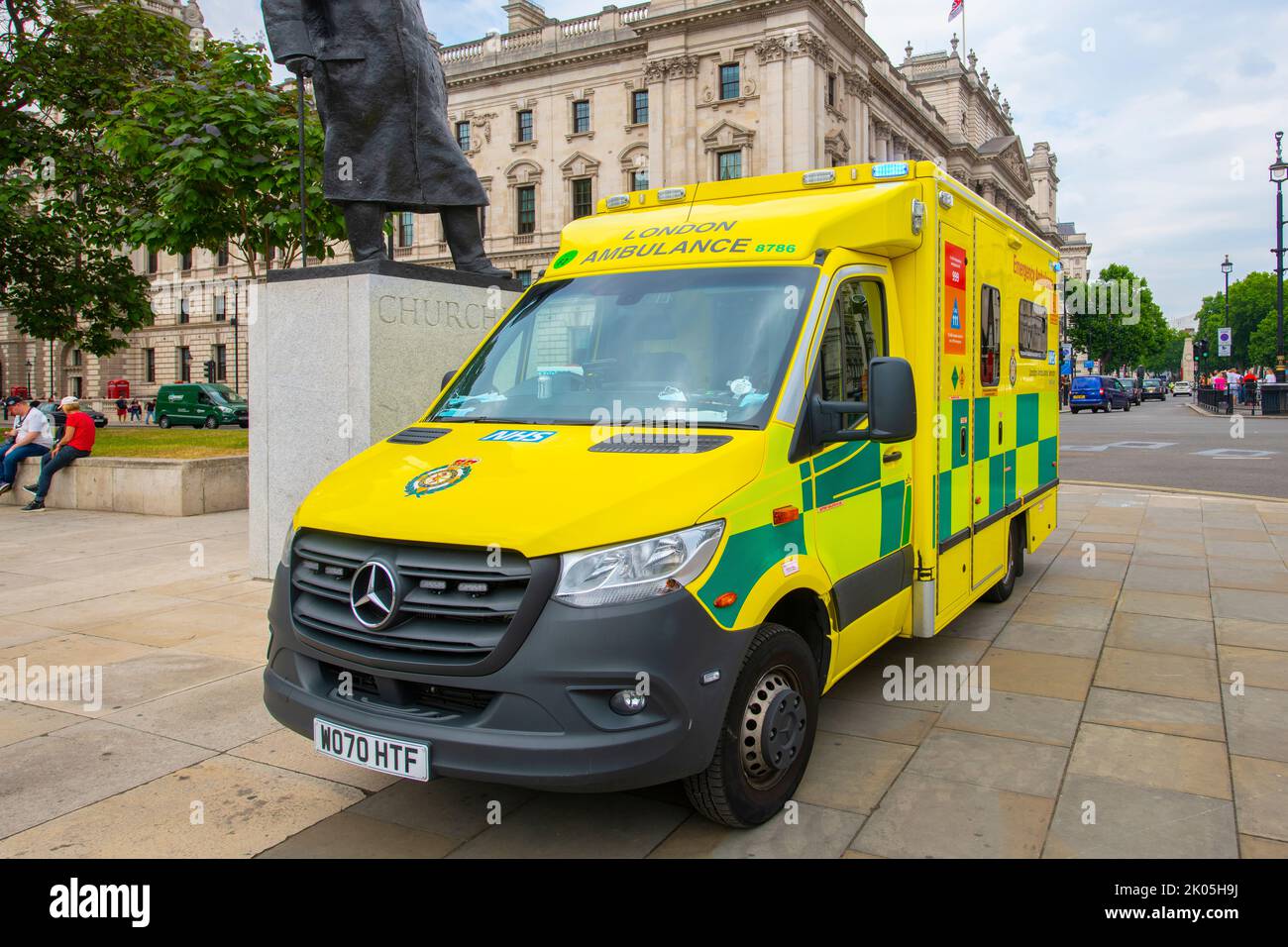 London Ambulance at Parliament Square in city of Westminster in London ...