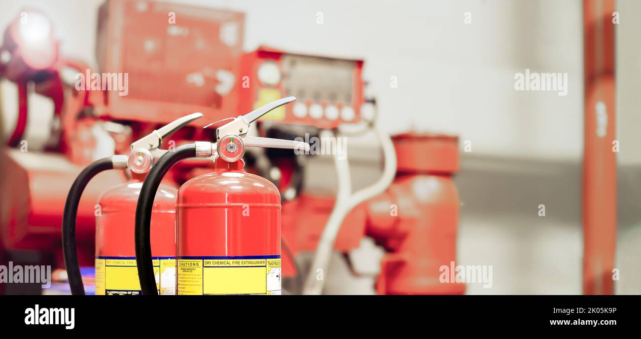 fire extinguishers available in fire emergencies Stock Photo - Alamy